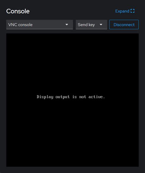 cockpit and kvm console display output is not active error tarball ca