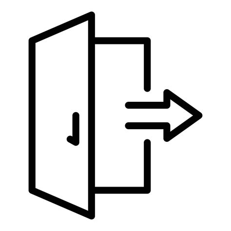 Exit Door Interface Icon Outline Style Vector Art At Vecteezy