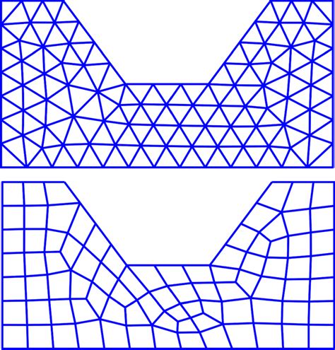 triangular mesh 102nodes and quadrilateral mesh 107nodes download