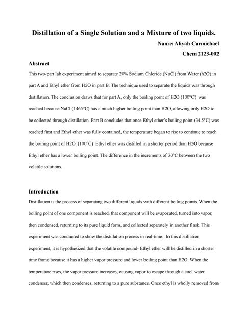 distillation of single solution and mix liquid distillation of a