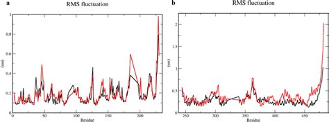 Rmsf Plot Upon Binding Of The Ligand Showing Fluctuation Of The