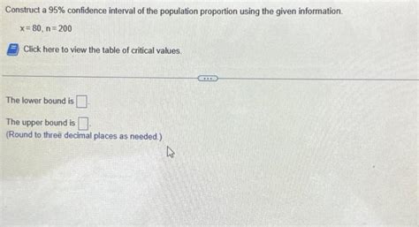 Solved Construct A 95 Confidence Interval Of The Population