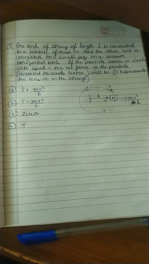 Q One End Of String Of Length L Is Connected To A Particle Of Mass M And