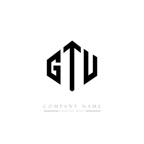 GTU Letter Logo Design With Polygon Shape GTU Polygon And Cube Shape Logo Design GTU Hexagon