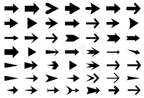 Collection Of Black Arrows Directions Ui Navigation Design Elements Stock Illustration