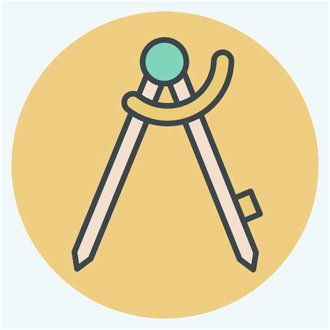 Icon Compass Related To Carpentry Symbol Color Mate Style Simple