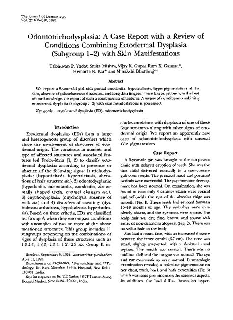 Pdf Odontotrichodysplasia A Case Report With A Review Of Conditions