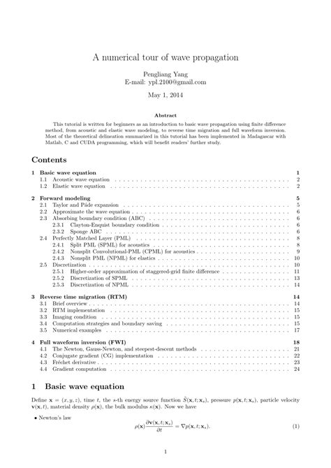 Pdf A Numerical Tour Of Wave Propagation
