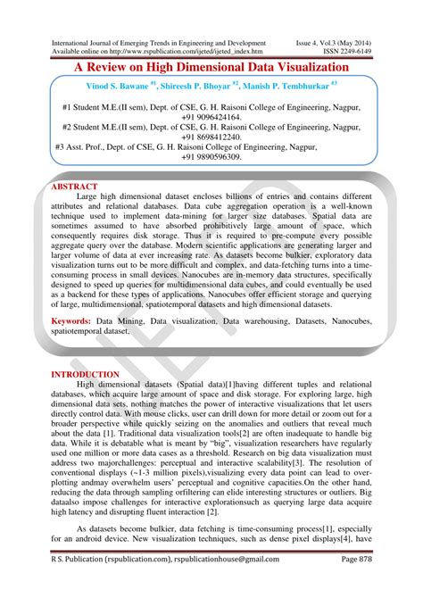 Pdf A Review On High Dimensional Data Visualization
