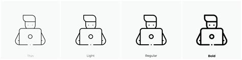 Working Icon Thin Light Regular And Bold Style Design Isolated On White Background