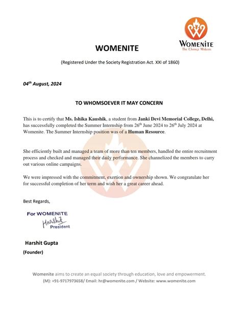 Ishika Kaushik On Linkedin Womenite Hr Internship