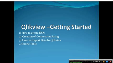 Qlikview Getting Starteddsn Connection String Youtube