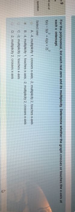 solved n 9 for the polynomial list each real zero and its