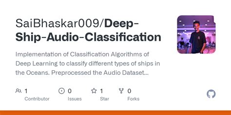 github saibhaskar009 deep ship audio classification implementation