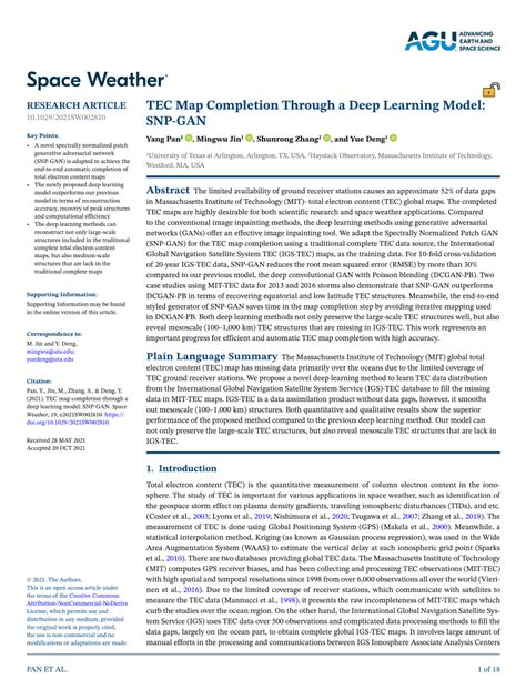 Pdf Tec Map Completion Through A Deep Learning Model Snp‐gan