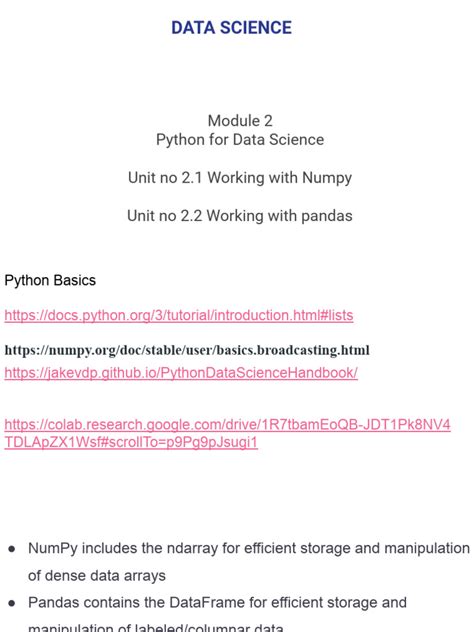 21 Working With Numpy Pdf