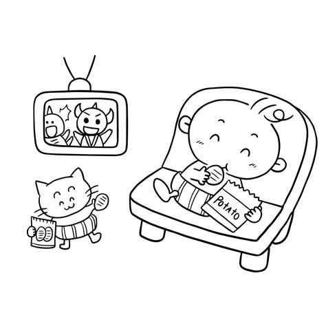 만화 낙서 카와이 애니메이션 색칠 공부 페이지 귀여운 그림 그리기 클립 아트 캐릭터 치비 만화 프리미엄 벡터