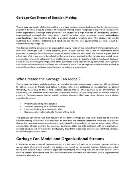 garbage can theory pdf scientific theories cognitive psychology