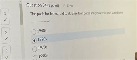 Solved Question 34 1 Point Saved3The Push For Federal Chegg Com