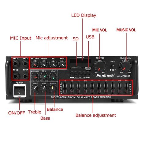 Jual Sunbuck Amplifier Audio Ampli Karaoke Equalizer Bluetooth Stereo