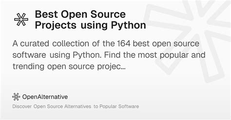 10 Best Open Source Projects Using Python In 2025 Openalternative