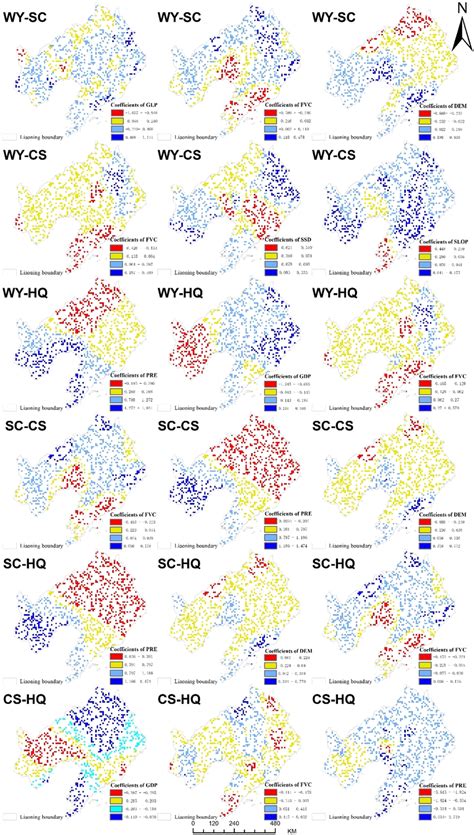 Spatial Distribution Of Coefficients Of The Multiscale Geographically Download Scientific