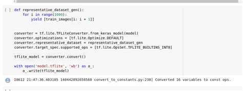 Session Crashed When I Use Tfliteconverter With Tfliteopssettflitebuiltinsint8 Option