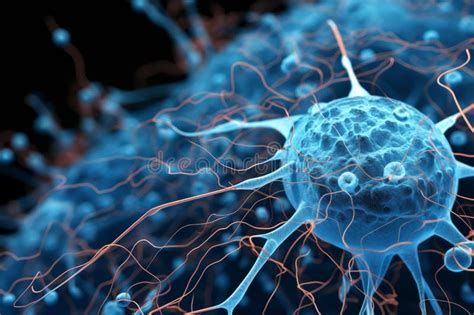 Electron Microscopy Of Brain Neural Network By Generative Ai Stock Illustration Illustration