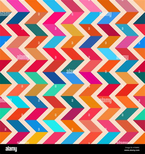 Vector Seamless Colorful Zigzag Line Bright Polygons Pattern Stock