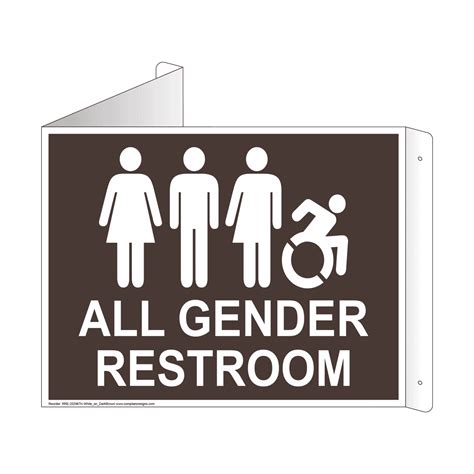 All Gender Restroom Sign With Dynamic Accessibility Symbol RRE 25296Tri WHTonDKBN