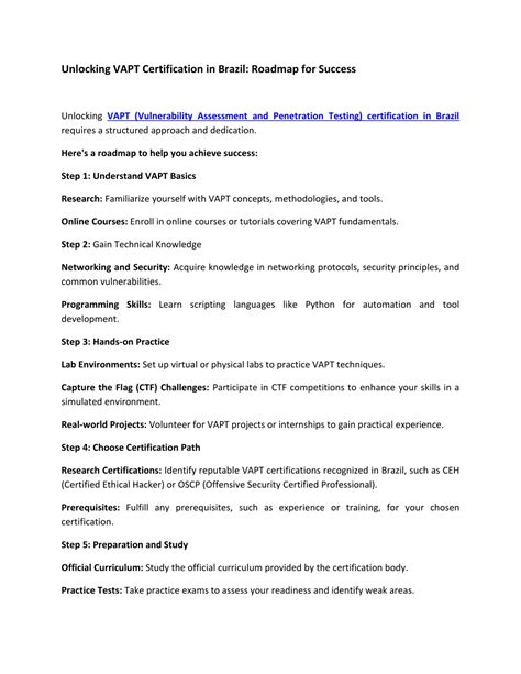 Ppt Unlocking Vapt Certification In Brazil Roadmap For Success Powerpoint Presentation Id