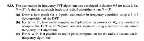 933 The Decimation In Frequency Fft Algorithm Was