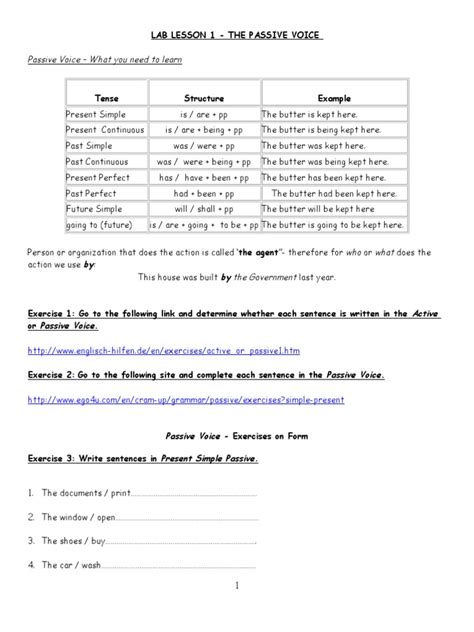 Grade 5 Passive Voice Theory And Practice Complete Elementary Pdf