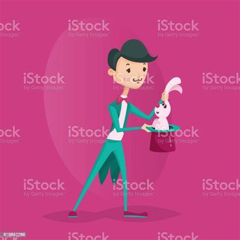 귀여운 마술사 캐릭터 트릭 벡터 일러스트 레이 션 마술 쇼 만화 남자 마법사 서커스 개념에 대한 스톡 벡터 아트 및 기타 이미지 개념 공연 공연자 Istock