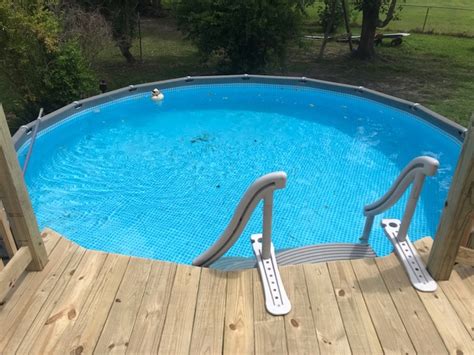 All Decked Out Custom 8x8 Pool Deck With Handrails