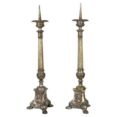French 19th Century Brass Altar Candlestick Lamp At 1stdibs Altar