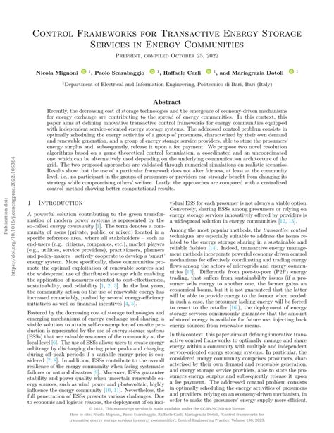 Pdf Control Frameworks For Transactive Energy Storage Services In Energy Communities