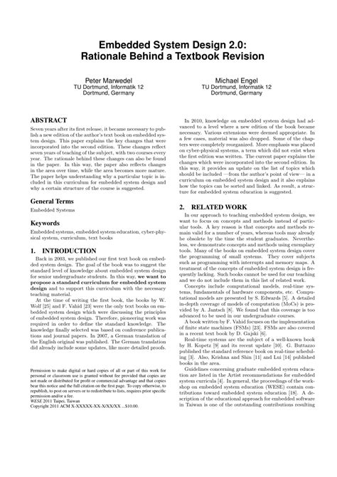 Pdf Embedded System Design 20 Rationale Behind A Textbook Revision