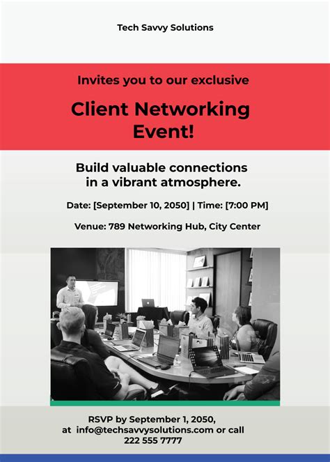 Free Client Networking Event Invitation Card Template To Edit Online