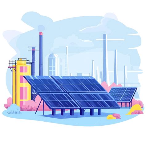 Renewable Energy Revolution Solar Panels And Energy Conversion Vector