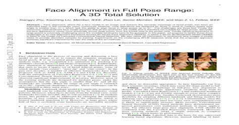 1 Face Alignment In Full Pose Range A 3d Total 1 Face Alignment In