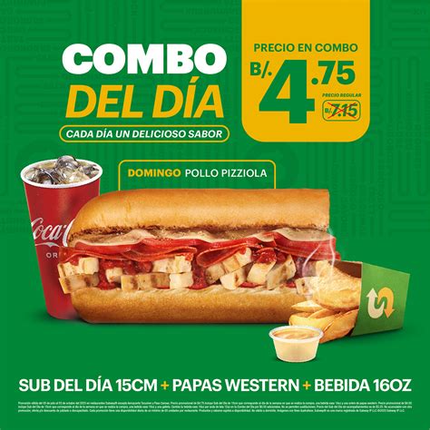 Combo Del Día Promociones Subway Panamá