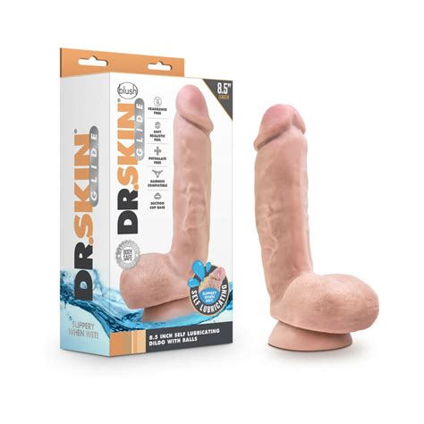 Dr Skin Glide 85 Self Lubricating Dildo With Balls