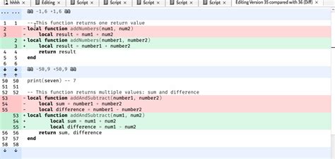 Improvements To The Script Editors Diff Tool Announcements