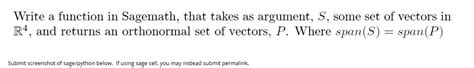 Solved Write A Function In Sagemath That Takes As Argument