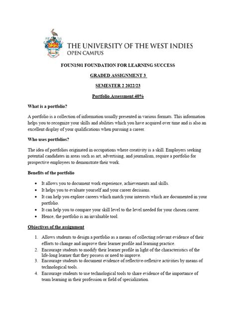Foun1501 E Portfolio Assignment 3 Sem 2 2022 23 Pdf Learning Educational Assessment
