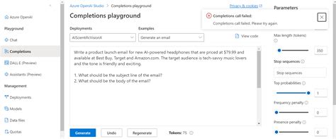 issue in azure open ai completions microsoft qanda