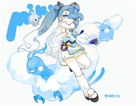 Hatsune Miku Altaria Swablu Castform Flying Miku And More Pokemon And More Drawn By