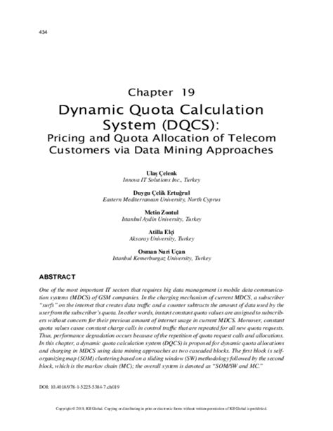 Pdf Dynamic Quota Calculation System Dqcs