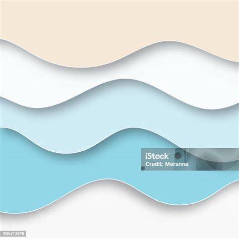 종이와 3d 추상 배경 잘라 모양 바다 파도 해변 종이 조각 예술 현대 종이 접기 디자인 서식 파일 0명에 대한 스톡 벡터 아트 및 기타 이미지 Istock